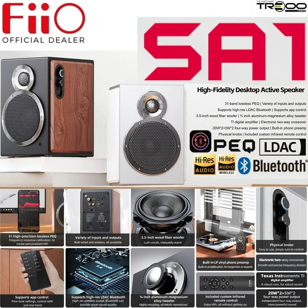 [Official] FiiO SA1 Wireless Bluetooth Desktop Bookshelf Speakers (with Phono Built-in), Audio ...