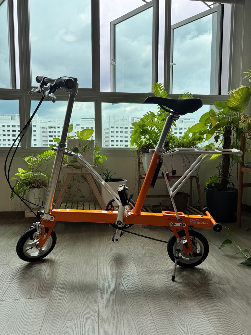 Pacific Cycle | CarryMe Folding Bicycle with Rear Rack | Orange Colour ...