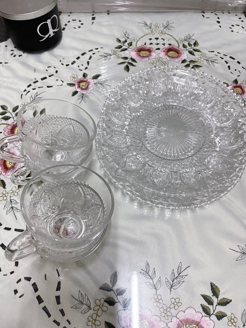 pinggan cawan kaca, Furniture & Home Living, Kitchenware & Tableware ...