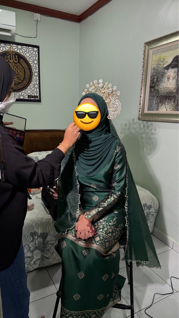 Selendang bahu Organza EMBROIDERED-Emerald Green(RENT), Women's Fashion ...