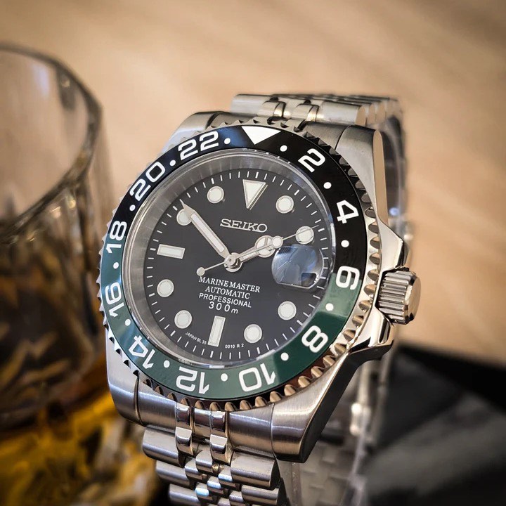Shirojira Seiko Mod Sprite NH35 Automatic, Fesyen Pria, Jam Tangan di ...