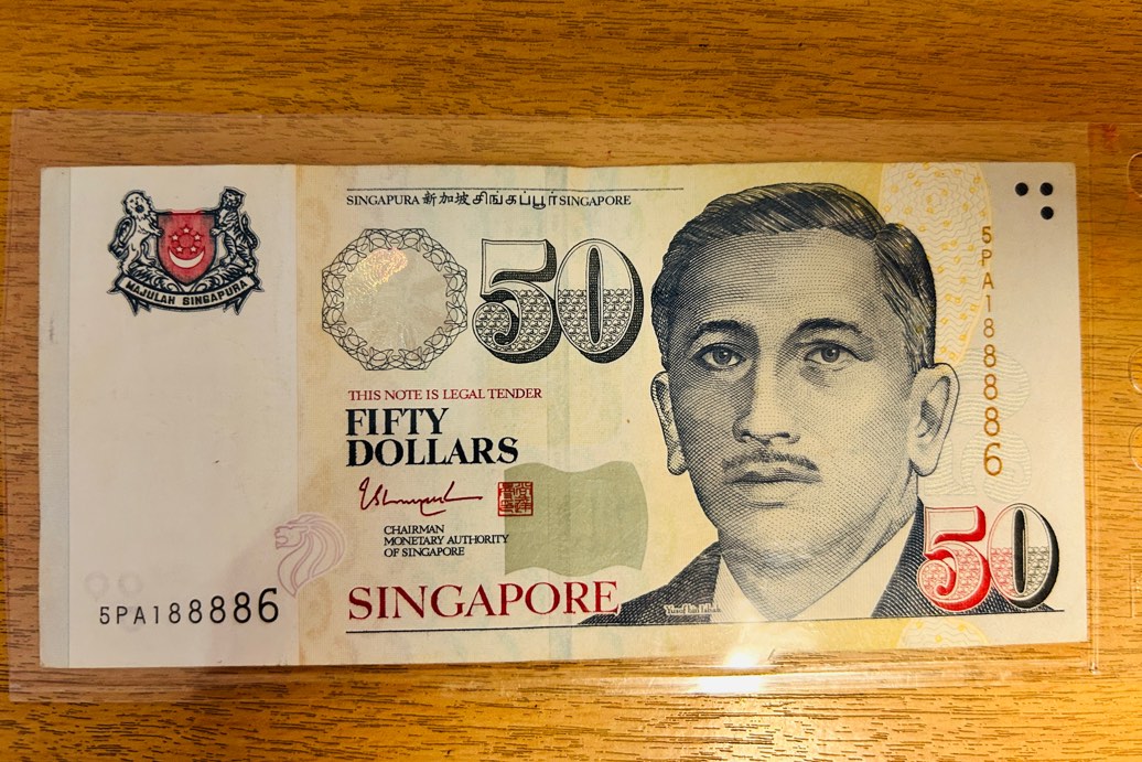 Singapore Note 50 dollars nice number fancy number 666 and 88886 ...