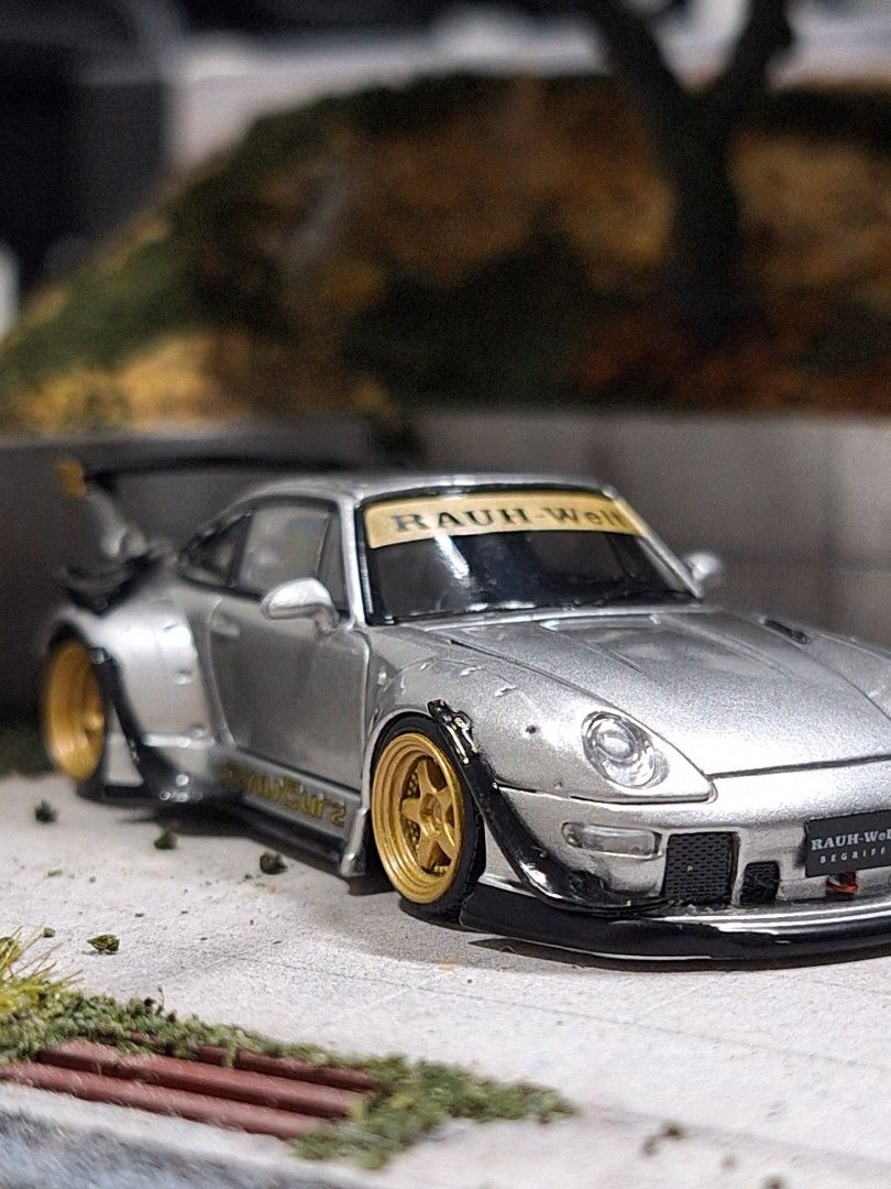 Street Weapon 1/64 Porsche Heavenly RWB 993 Ramintra in Silver, Hobbies ...