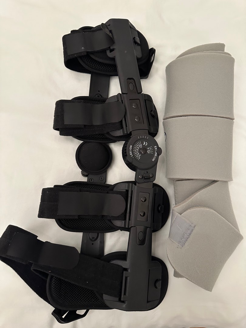 T scope hinged Knee brace + gel wrap bundle, Health & Nutrition, Braces ...