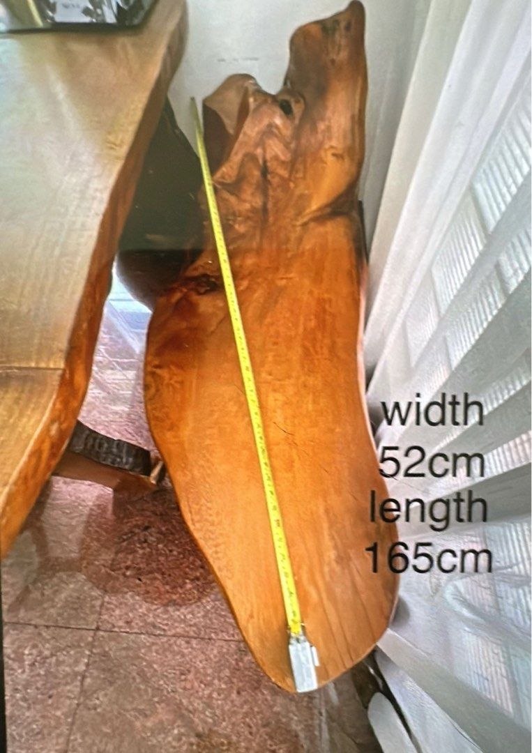 Taiwan Cypress Tree Dining Table Set (made from one full tree trunk ...