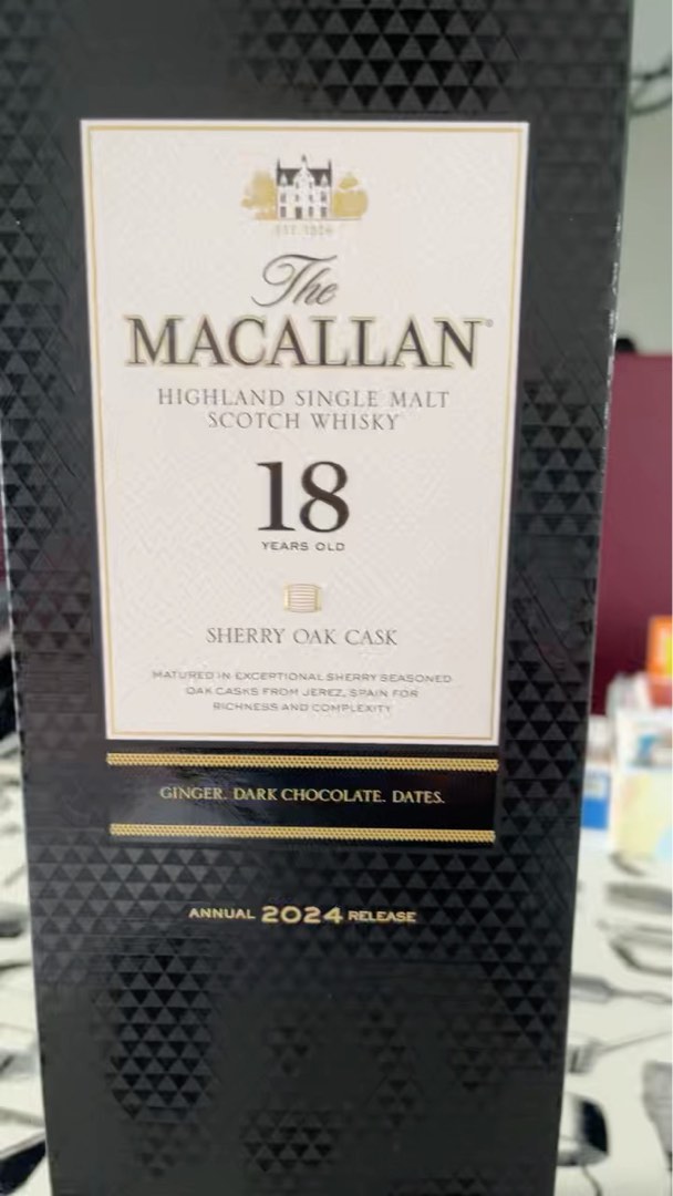 The Macallan 18 Years Old Sherry Oak Cask, Food & Drinks, Alcoholic ...