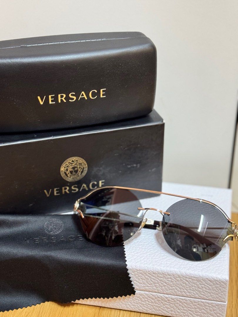 VERSACE MEDUSA RIMLESS SUNGLASSES, Luxury, Accessories on Carousell