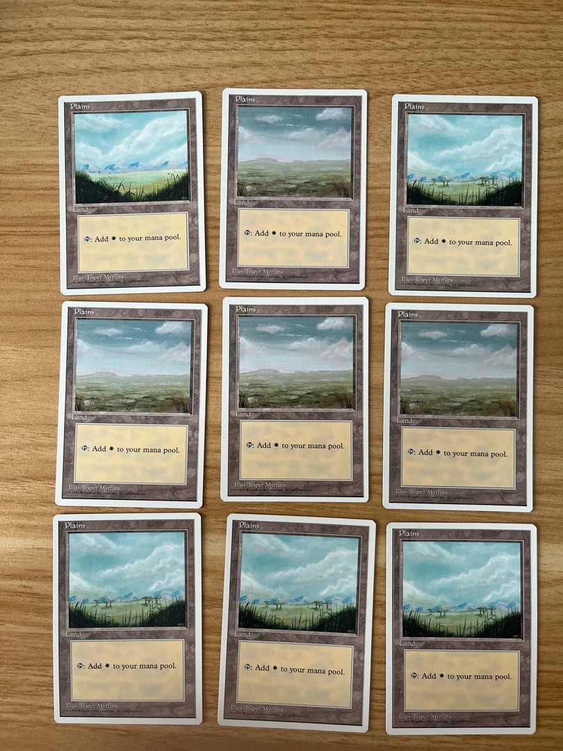 🌟Vintage MTG Basic Land - Plains (fourth 4th edition) bundle set of 9🌟 ...