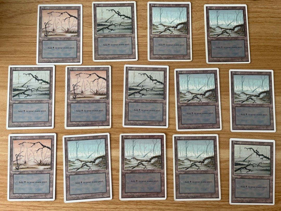 🌟Vintage MTG Basic Land - Swamps (Fourth 4th edition) bundle set of 14🌟 ...