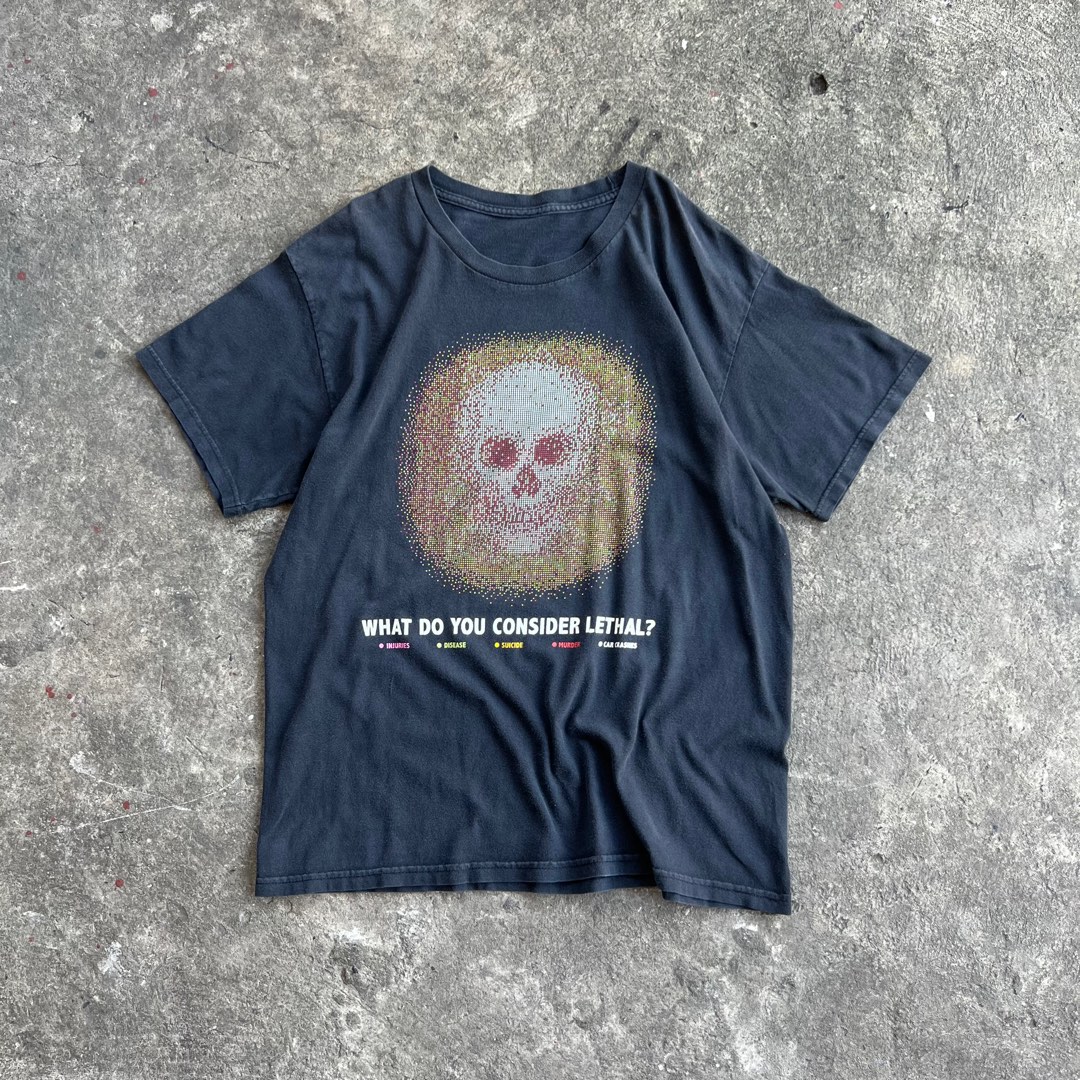 Y2K Statement Tee Whats Lethal, Men's Fashion, Tops & Sets, Formal ...