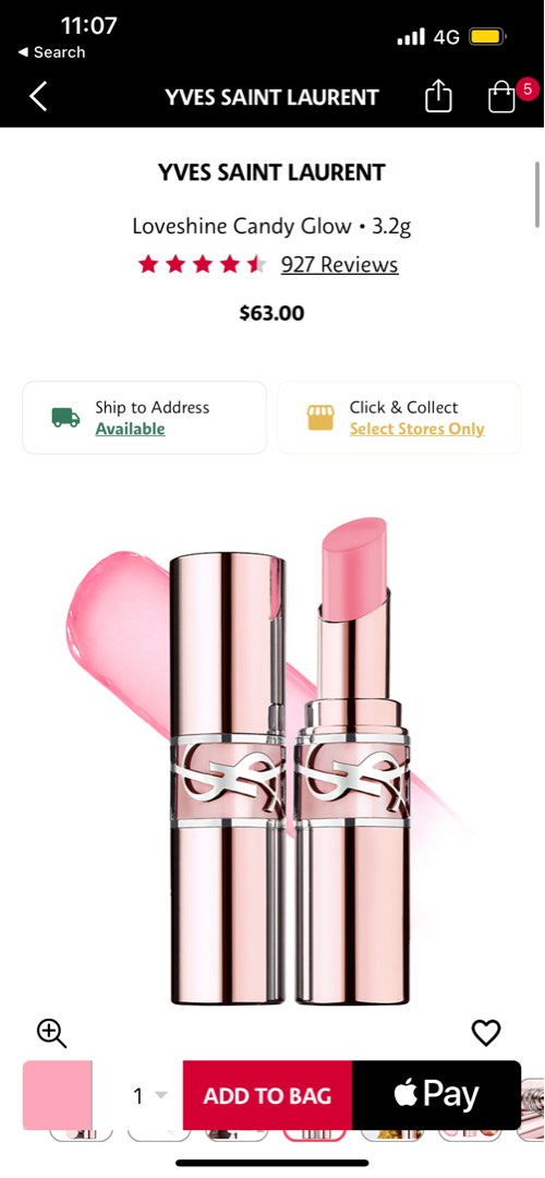 YSL Loveshine Candy Glow (1B), Beauty & Personal Care, Face, Makeup ...