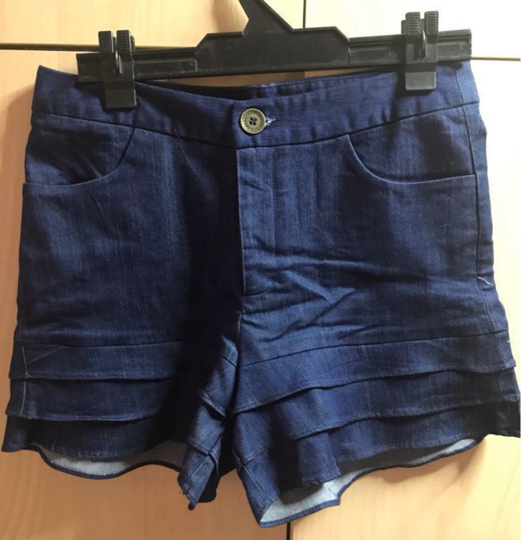 Yuko Blue Shorts, Women's Fashion, Bottoms, Shorts on Carousell
