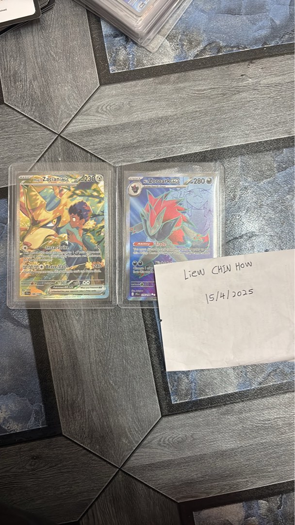 zacian ex +zoroak ex, Hobbies & Toys, Toys & Games on Carousell