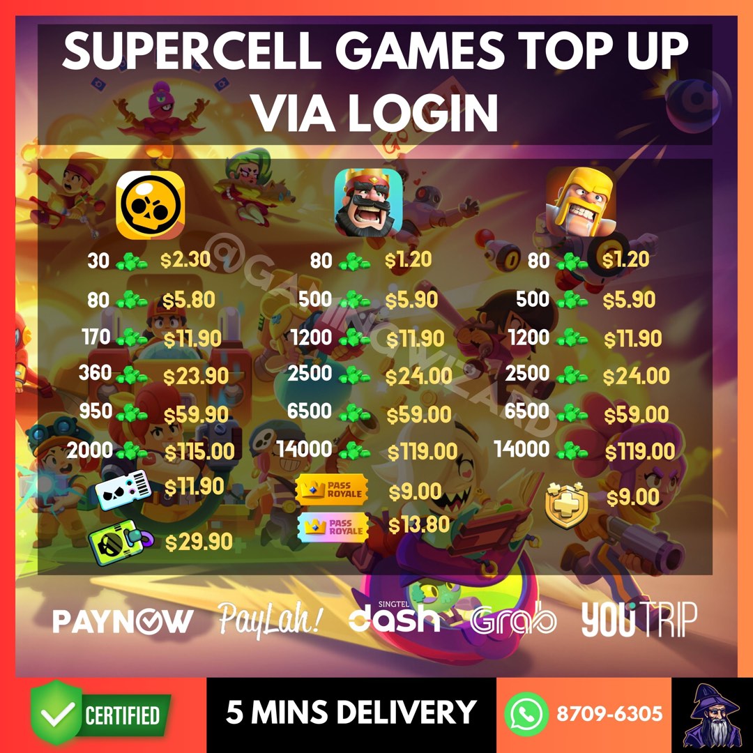 [100% CHEAPEST & SAFEST] BRAWL STARS GEMS | CLASH ROYALE GEMS | CLASH ...