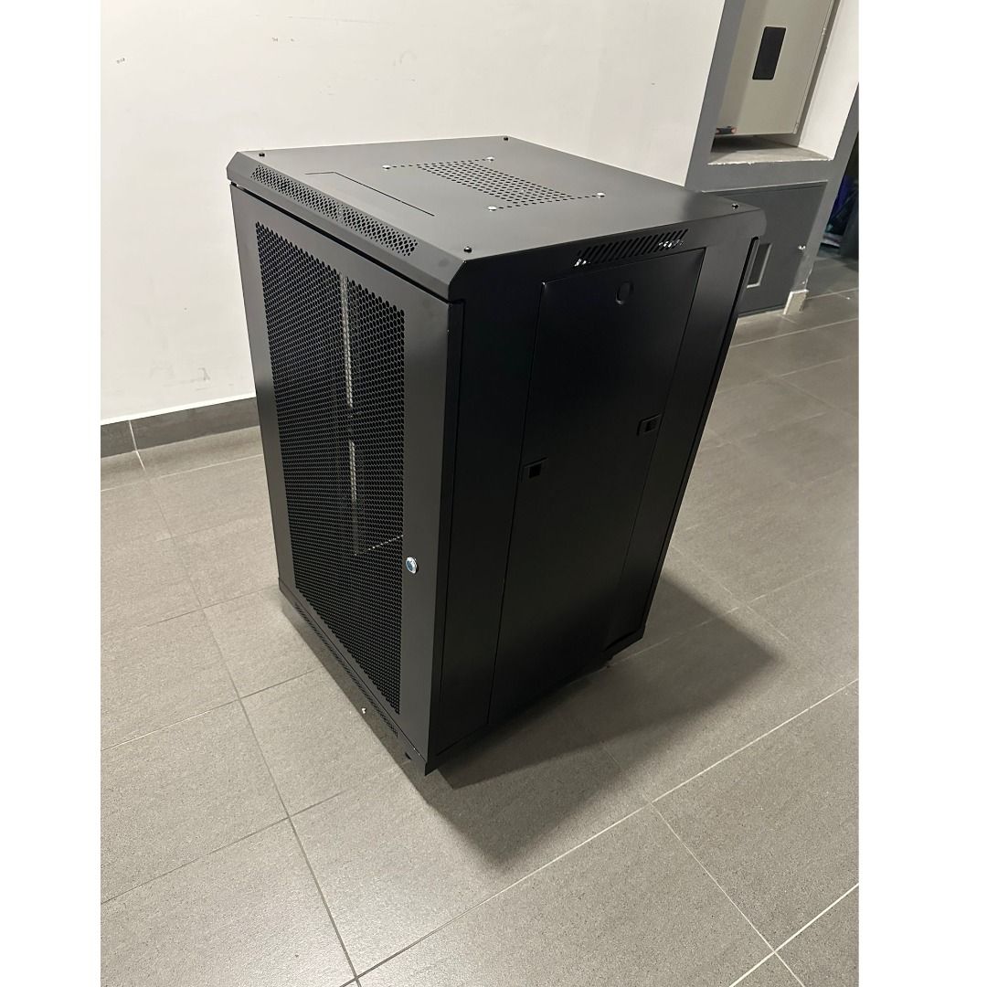 18U Server AV floor Mobile Rack Enclosure cabinet,Locking cam Mesh Door ...