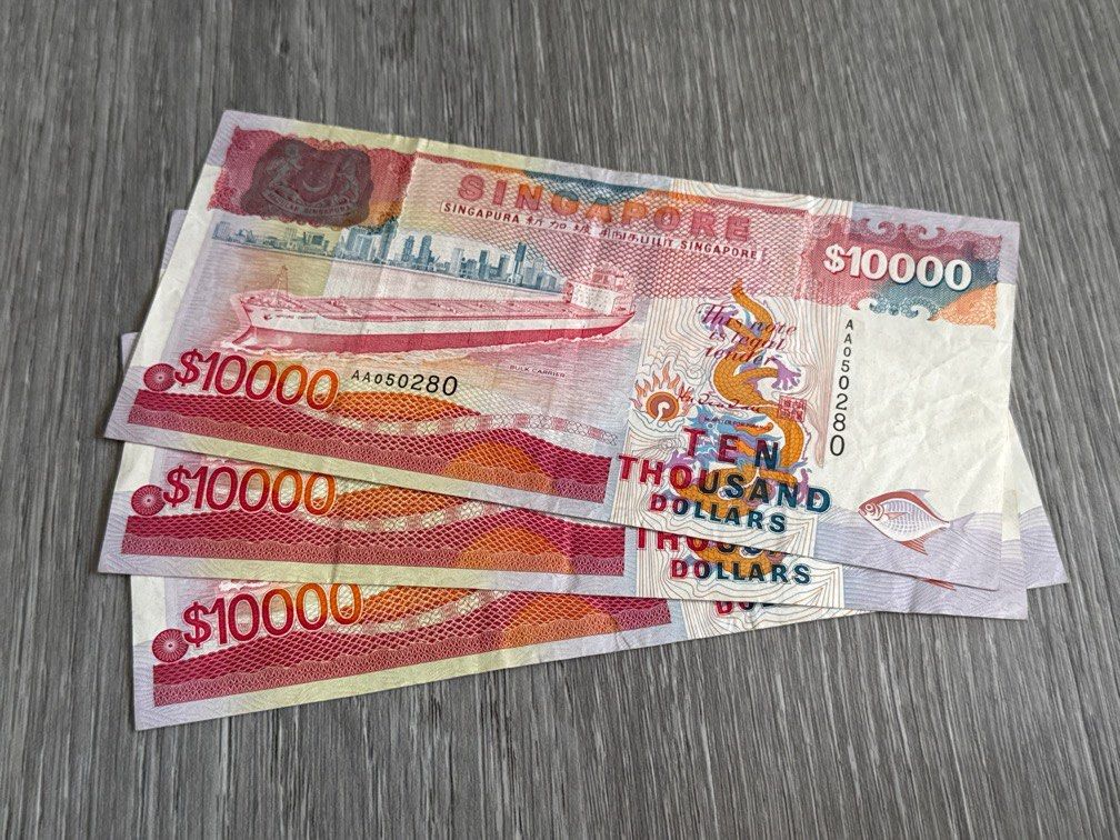 1987 Singapore $10000 ($10K) Ship Series - First Prefix AA - Many to ...
