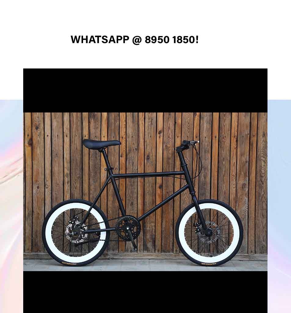 20 Inch 1 Speed MINI VELO [Black-White] Bicycles Fixie Bike Lightweight ...