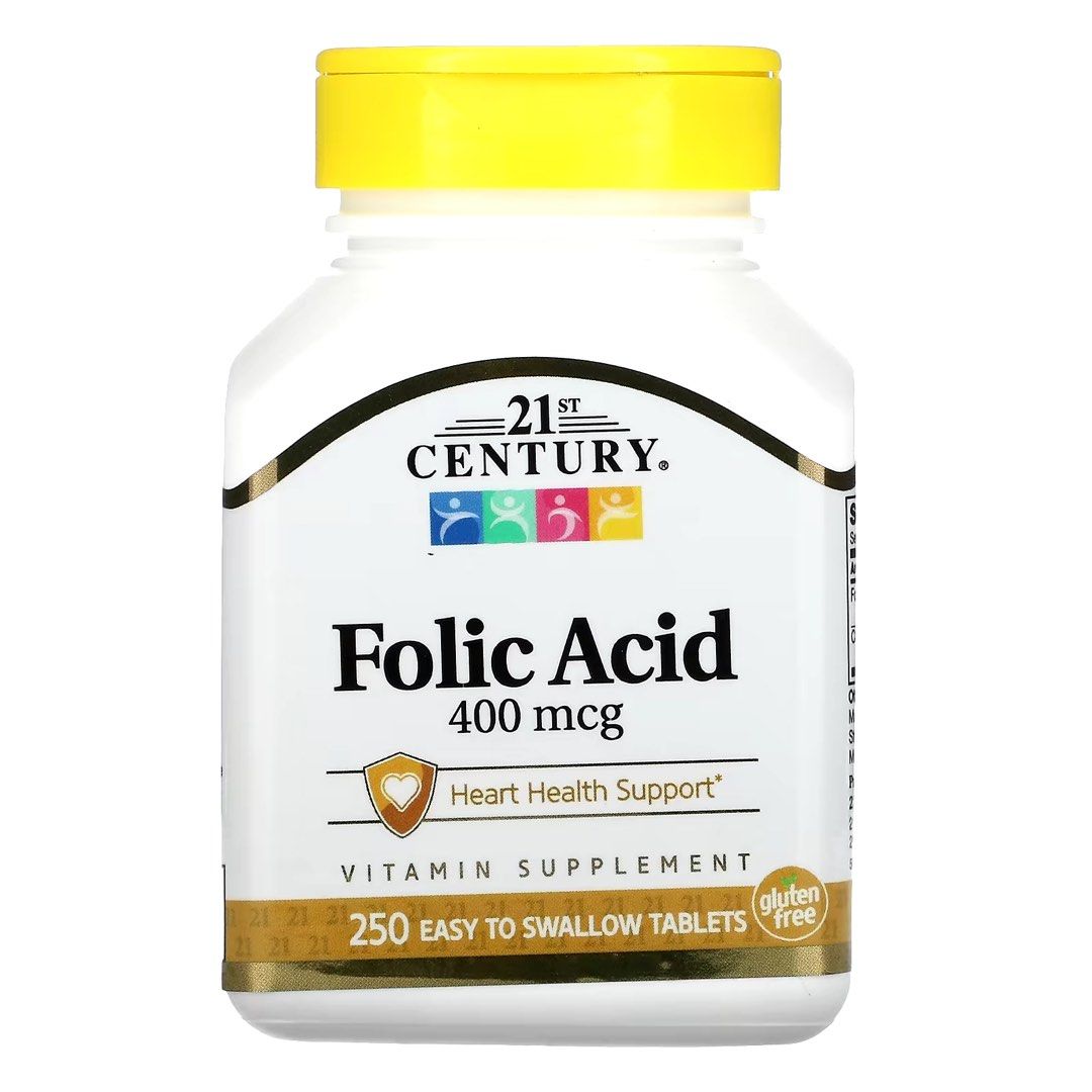 21st Century Folic Acid, 400 mcg, 250 Easy to Swallow Tablets, Babies ...
