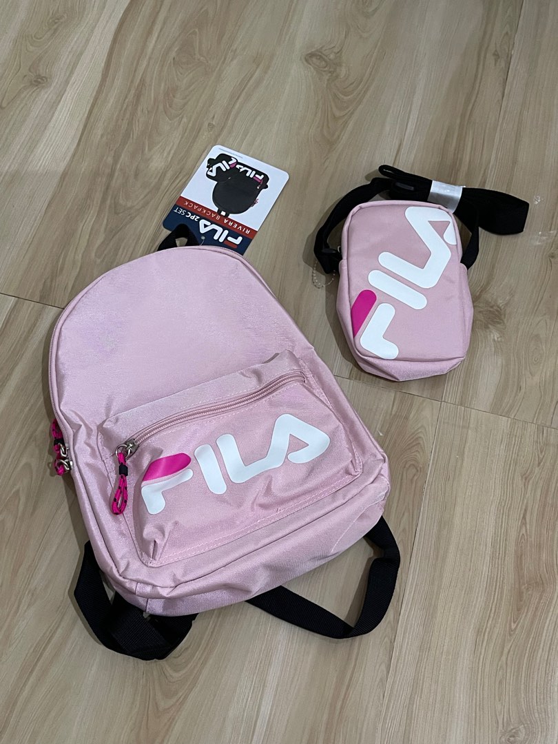 2 in 1 fila small backpack with sling bag light/baby/pastel pink, Women ...