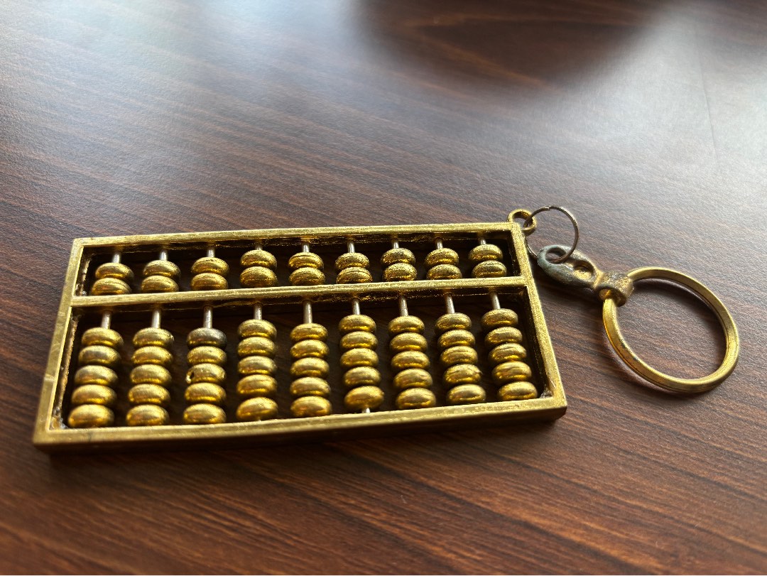 A keychain in the shape of a traditional brass abacus, Hobbies & Toys ...