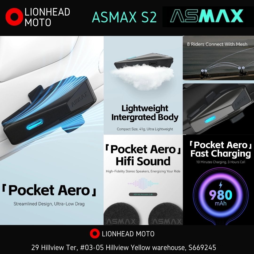 ASMAX S2 Bluetooth Helmet Intercom System 8 Rider Mesh Intercom ...