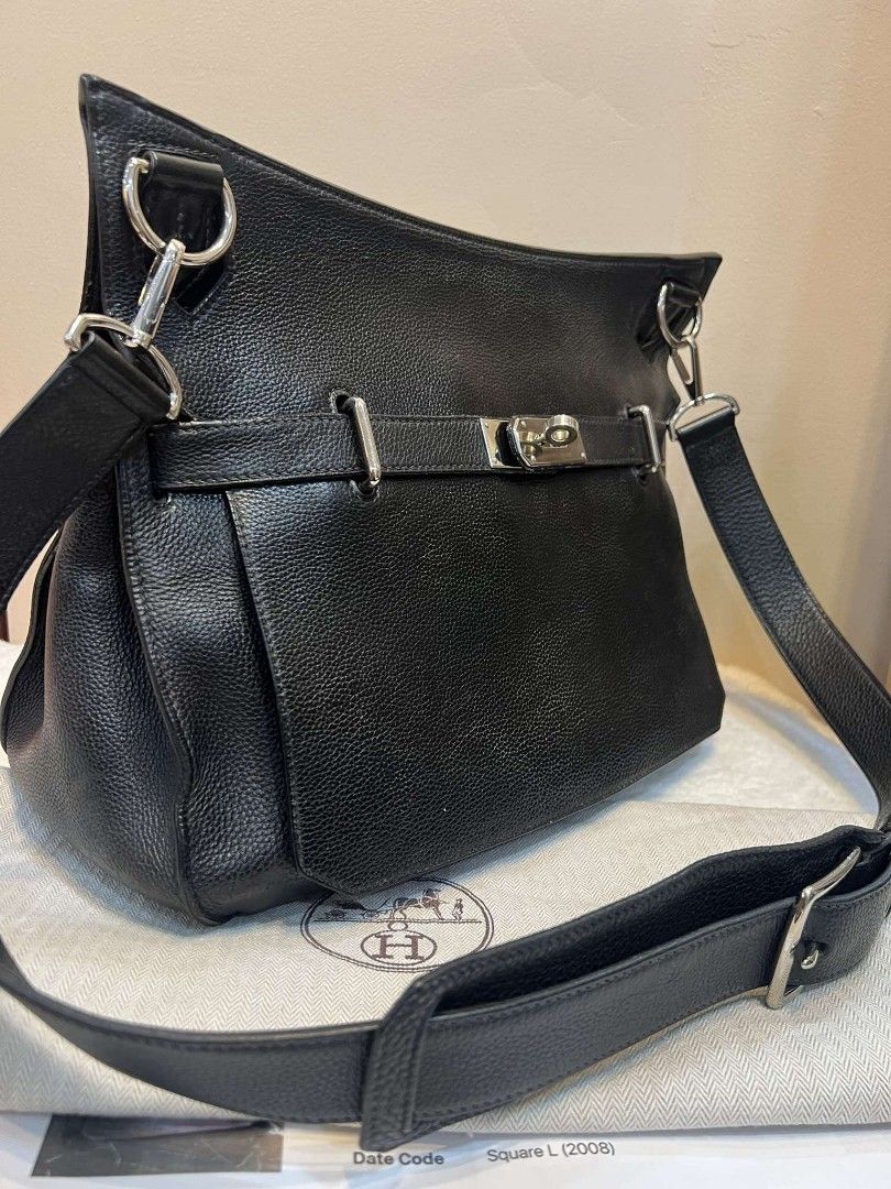 Authentic HERMES Black Togo Jypsiere 34 with ENTRUPY Authentication ...
