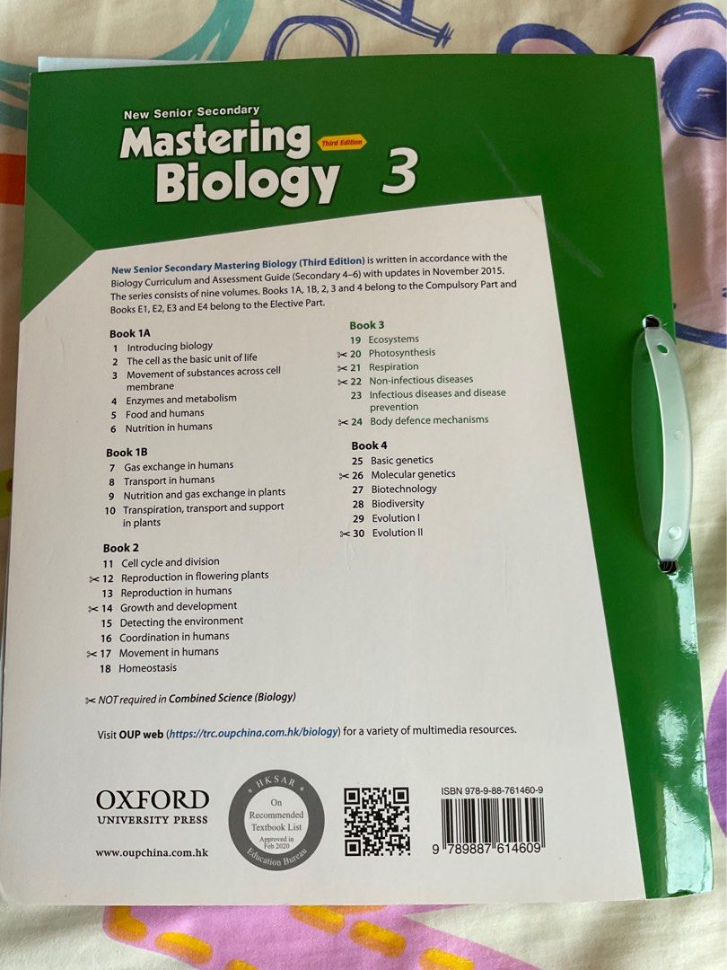 Biology New senior secondary Mastering biology 3rd edition BOOK4, 興趣及遊戲, 書本 & 文具, 教科書 - Carousell