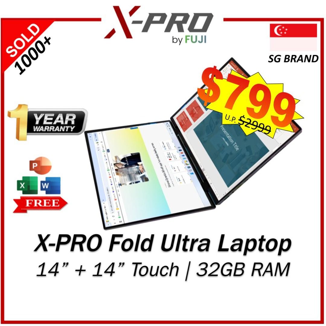 Brand New!! X-PRO Fold Ultra Laptop -14 Inch Dual Screen With Touch -14 ...
