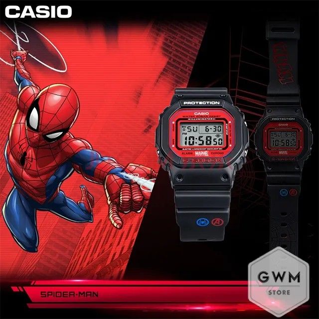 Casio G-Shock Watch Marvel Avengers Collection "SPIDER-MAN" DW-5600 ...