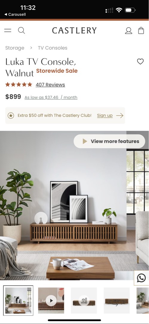 Castlery TV Comsole, Furniture & Home Living, Furniture, TV Consoles ...