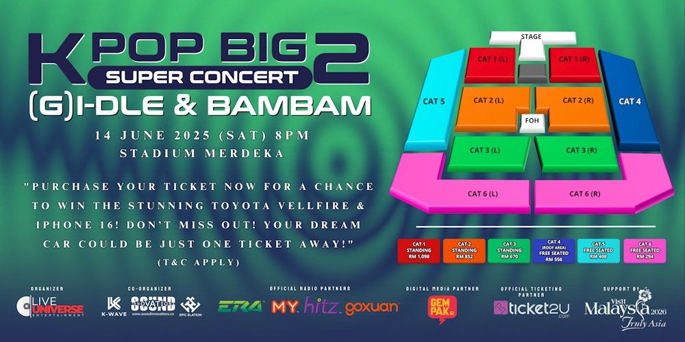 [CAT4 roof seated] K-POP BIG2 Super Concert (G)I-DLE & BAMBAM, Tickets ...