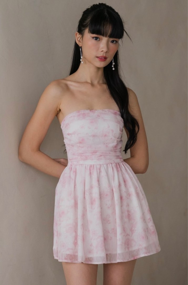 Celestia Mini Romper Dress (Pink), Women's Fashion, Dresses & Sets ...