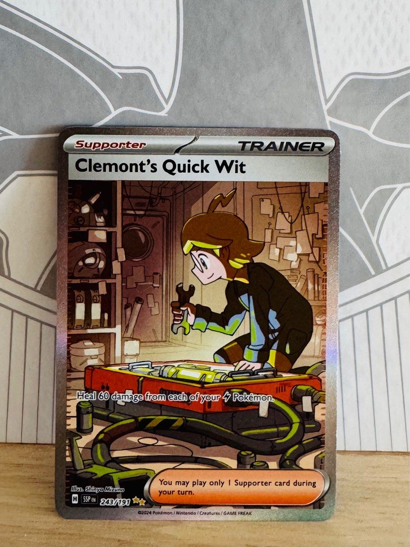 Clemont’s Quick Wit 243/191 - Pokemon Surging Sparks, Hobbies & Toys, Toys & Games on Carousell