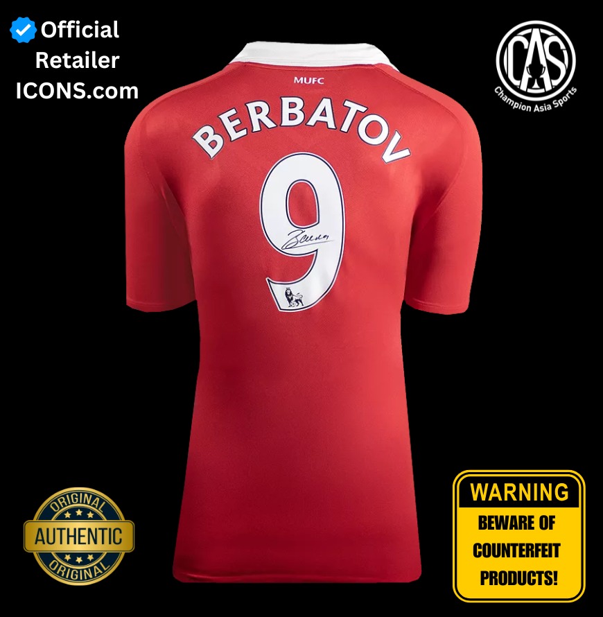 Dimitar Berbatov Back Signed Manchester United 2010-11 Home Shirt ...