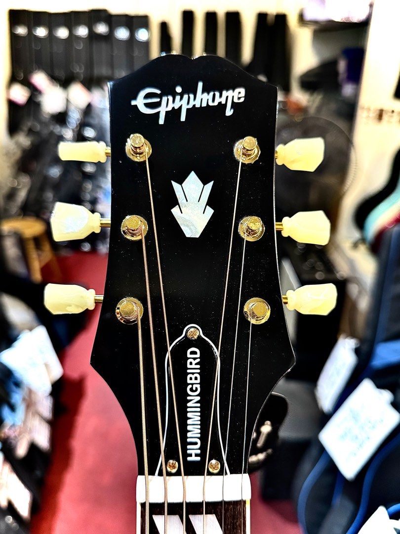 Epiphone Full Solid Hummingbird Acoustic Guitar - Aged Natural Antique ...