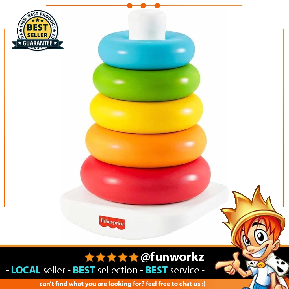 Fisher-Price GYW19 Eco Rock-A-Stack Classic Stacking Toy, colorful ...