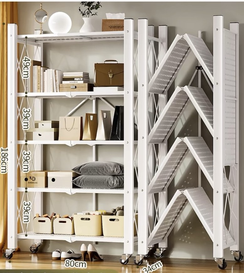 Foldable storing rack 80cm width white, Furniture & Home Living ...
