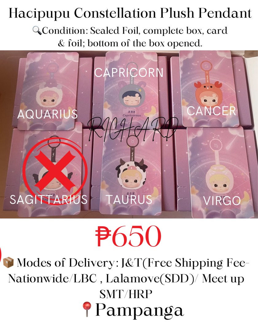 (FREE SHIPPING) - Hacipupu Constellation Plush Pendant (Aquarius/Cancer ...