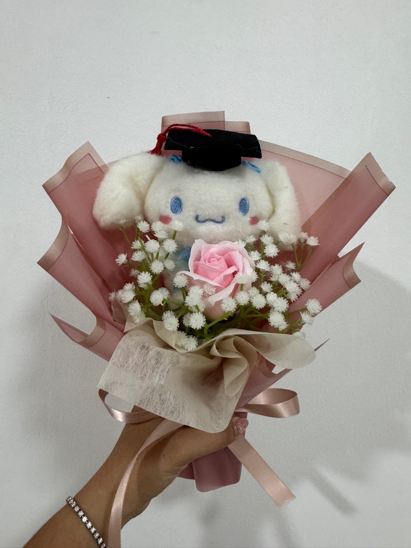Grad Cinnamoroll Soap Flower Bouquet with Baby Breath, Hobbies & Toys ...