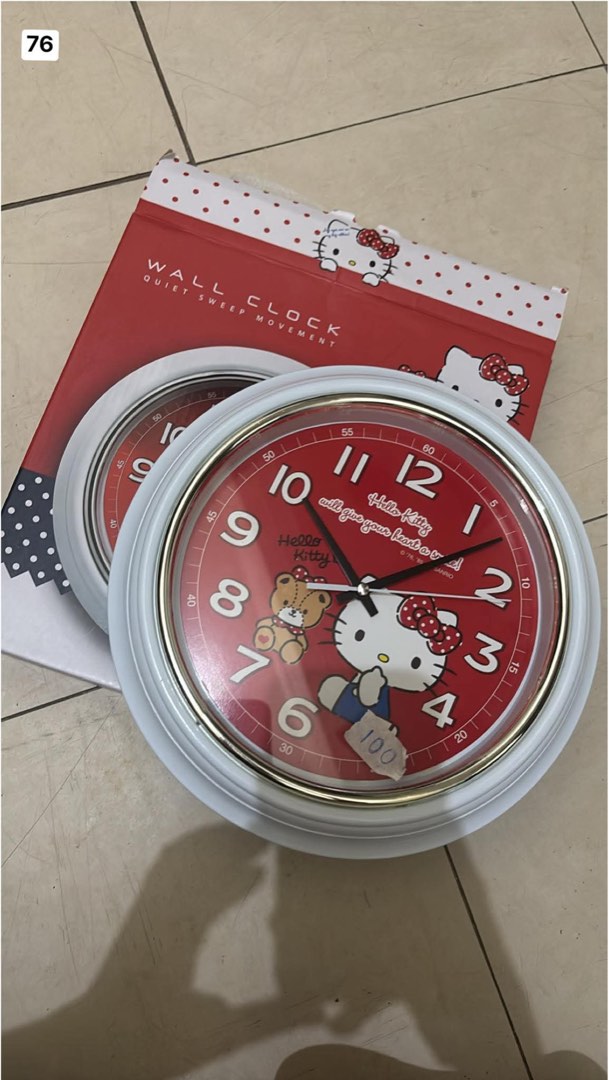 Hello Kitty Wall Clock, Furniture & Home Living, Home Decor, Clocks on ...
