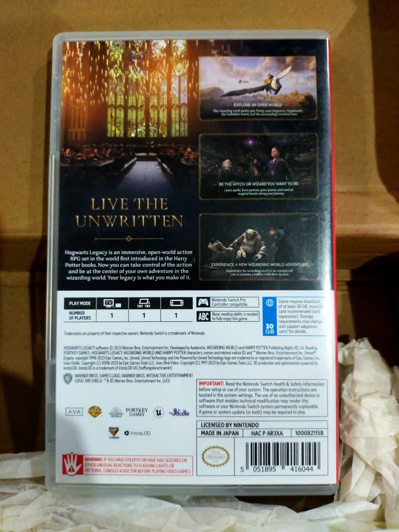 Hogwarts Legacy World of Harry Potter for Nintendo Switch Game Console ...