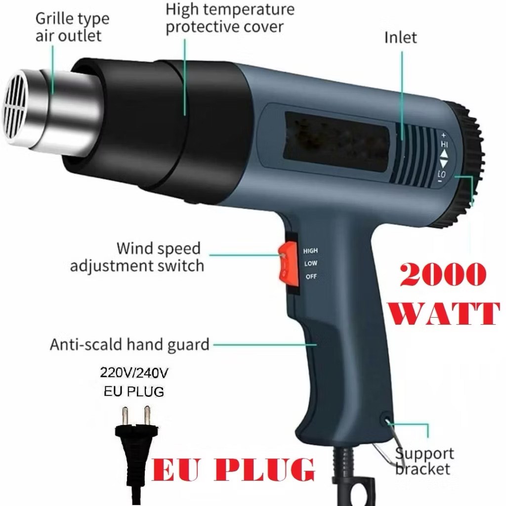 Hot Air Dryer Gun Blower Heat Gun Mini Heavy Duty Nozzle Plastic Seal ...