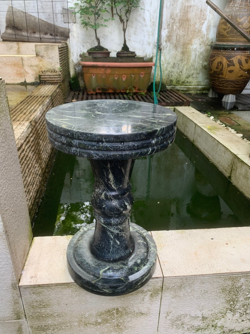 Jadeite Green Marble Display stand/ side table/ Stool, Furniture & Home ...