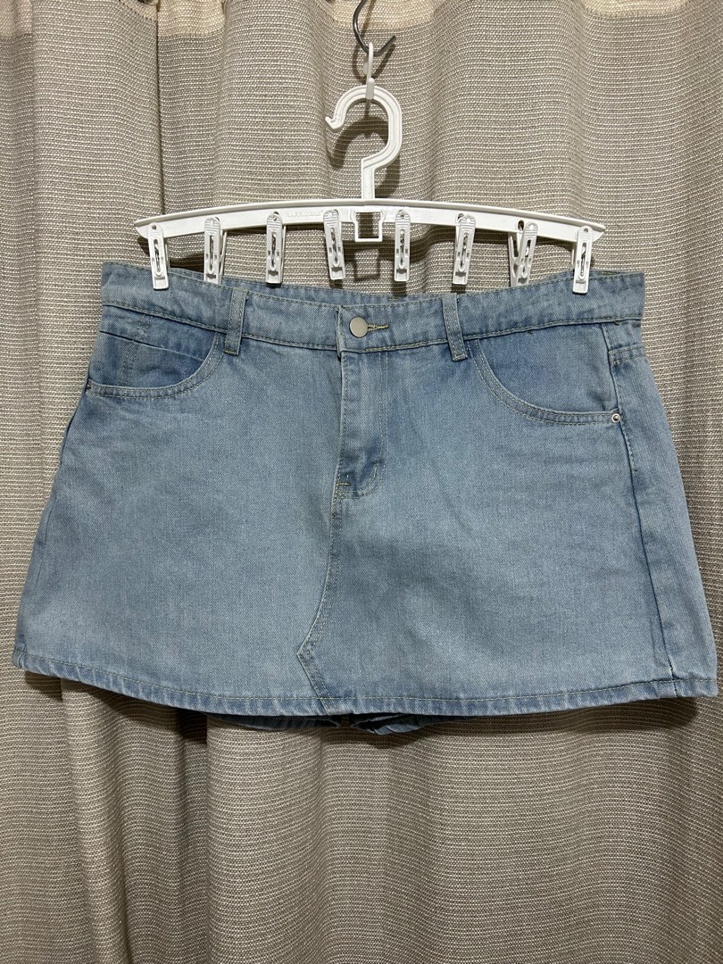 Light Blue Denim skort 36 inches, Women's Fashion, Bottoms, Skirts on ...