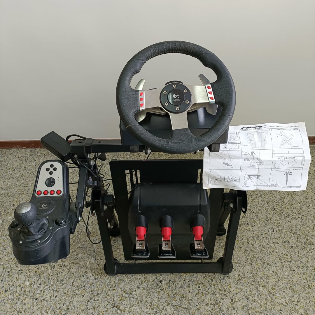 Logitech G27 Steering Wheel with Gearbox and Folding Stand, 電子遊戲, 遊戲機配件 ...