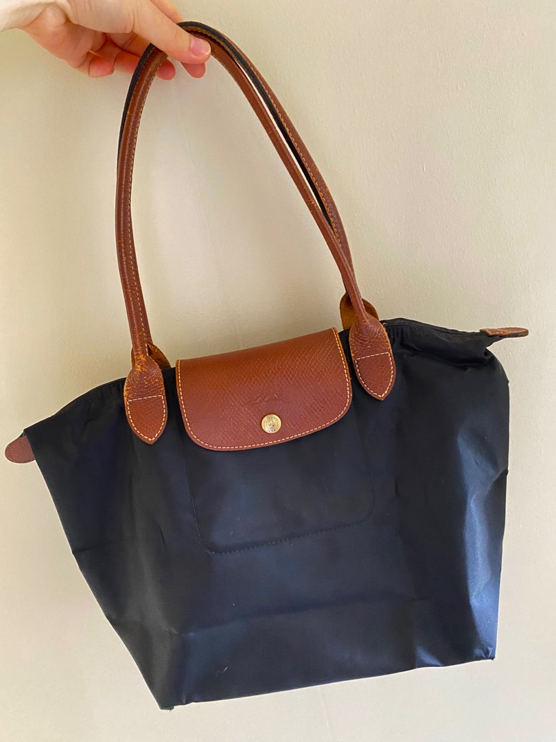 Longchamp Le Pliage Small Long Handle (Black), Luxury, Bags & Wallets ...