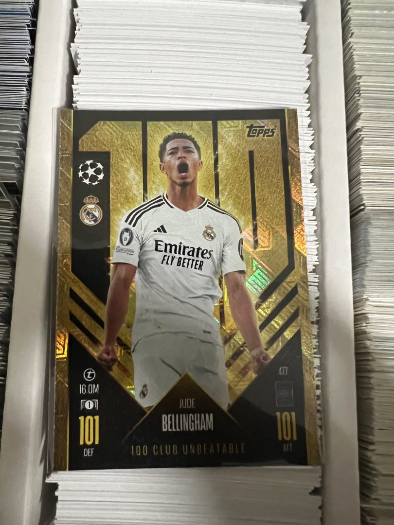 Match Attax 2024/25 Jude Bellingham 100 Club Unbeatable, Hobbies & Toys ...