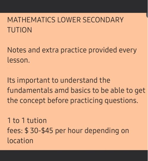Math tution, Announcements on Carousell