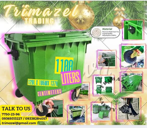 mobile trash bin 1100 liters, Furniture & Home Living, Cleaning ...