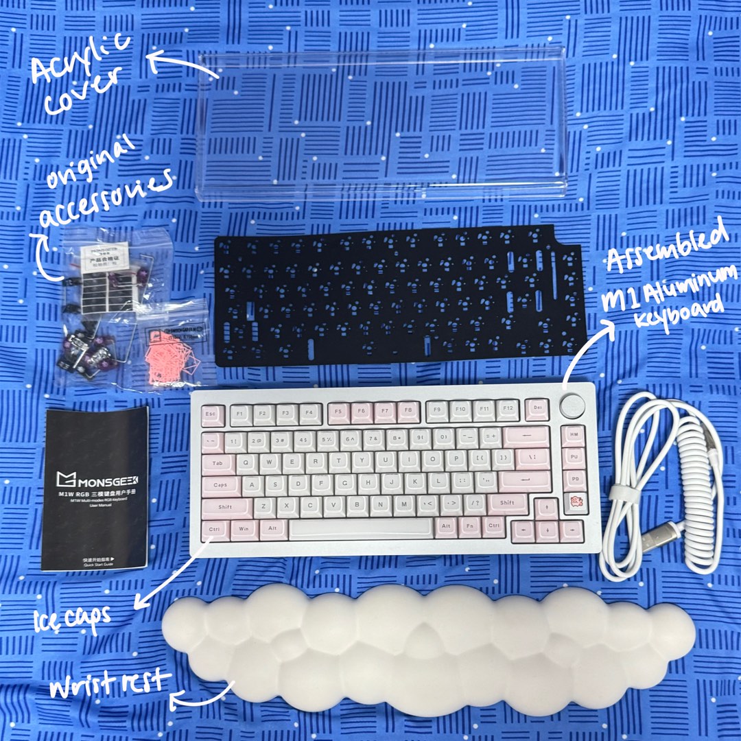 Monsgeek - wireless M1 keyboard (white aluminum), Computers & Tech ...